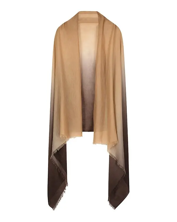 Sofia Cashmere Ultrafine Ombre Cashmere Wrap - Camel Brown Ombre