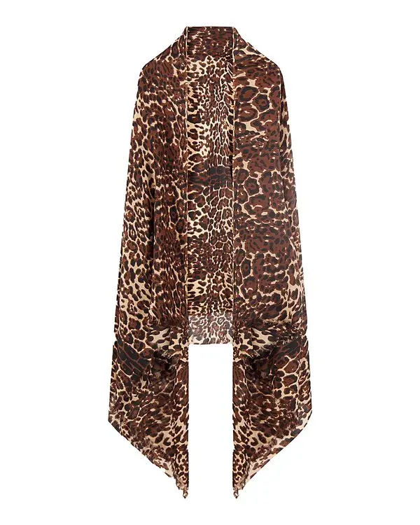 Sofia Cashmere Ultrafine Leopard Print Cashmere Wrap - Camel Leopard