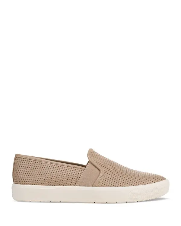 Vince Blair Perforated Leather Slip-on Sneakers - Warm Almond