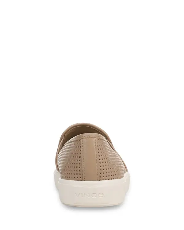 Vince Blair Perforated Leather Slip-on Sneakers - Warm Almond