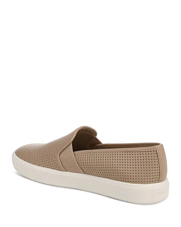 Vince Blair Perforated Leather Slip-on Sneakers - Warm Almond