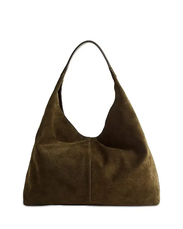 Madewell Mylie Large Suede Shoulder Bag - Dark Olive