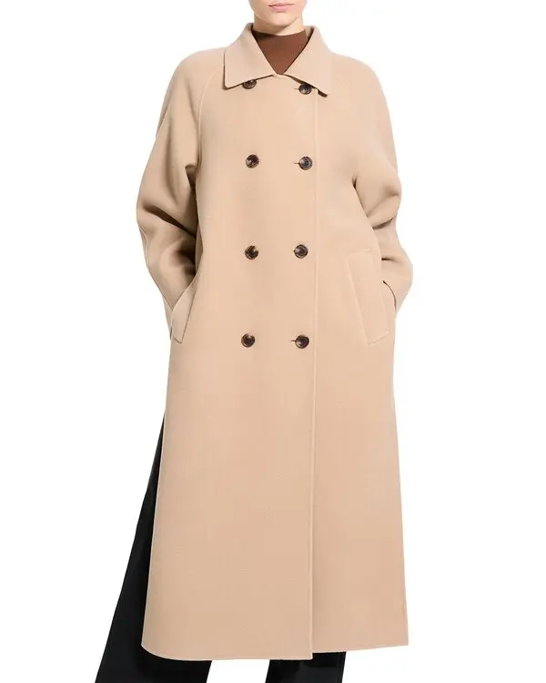 Theory Long Wool & Cashmere Coat - Palomino