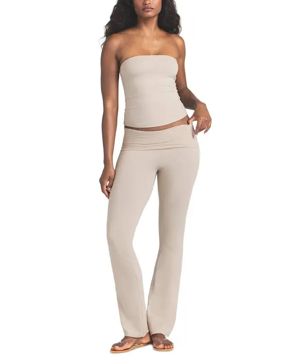SKIMS Cotton Jersey Foldover Pants - Stone