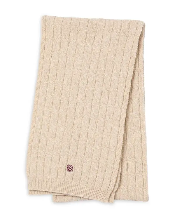 Sandro Cable Knit Scarf - Beige