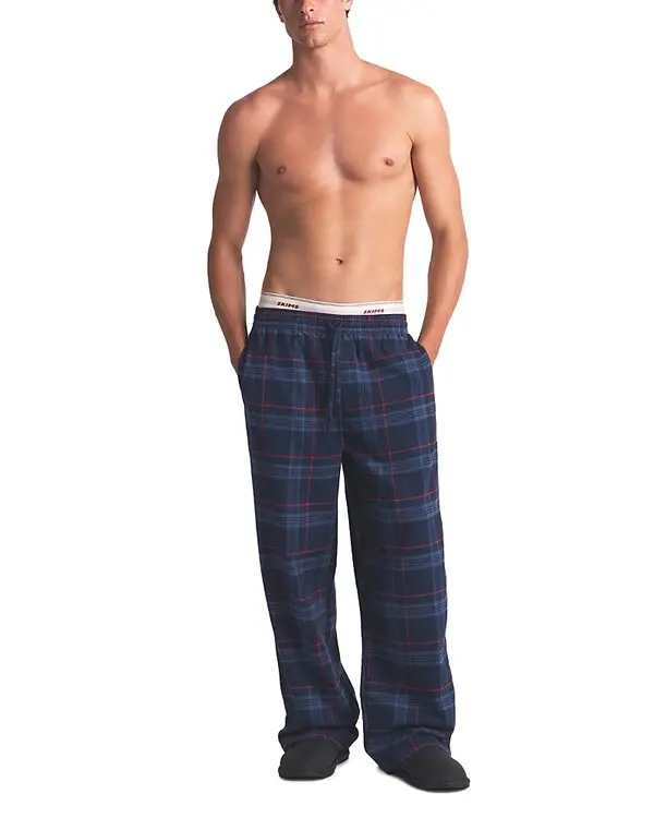 SKIMS Flannel Sleep Pants - Laser Blue