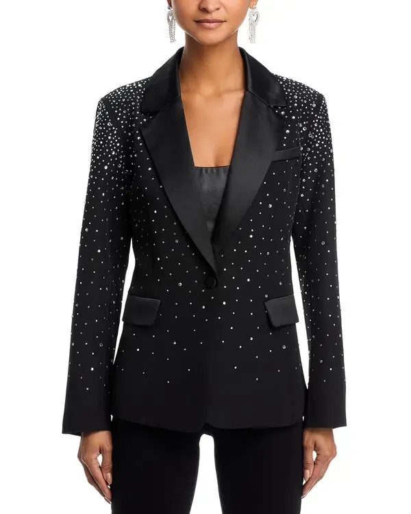 Aqua X Salvatore Rizza Crystal Embellished Blazer