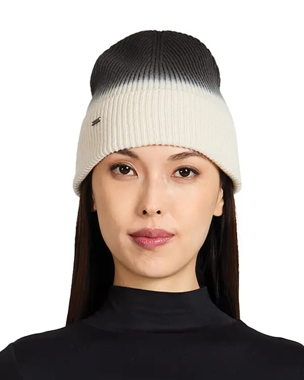 Eugenia Kim Frances Dip Dye Rib Knit Beanie - Black