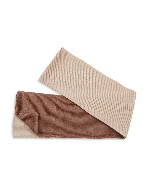 Eugenia Kim Two Tone Dip Dye Rib Knit Merino Wool Scarf - Camel