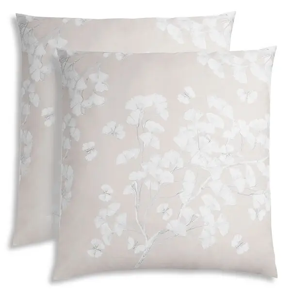 Michael Aram Butterfly Gingko Euro Shams, Set Of 2 - Stone And White