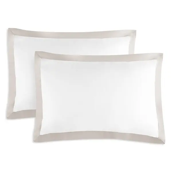 Michael Aram Long Staple Cotton King Pillowcase Set - Stone And White