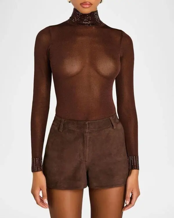 Retrofete Naya Suede Shorts - Brown