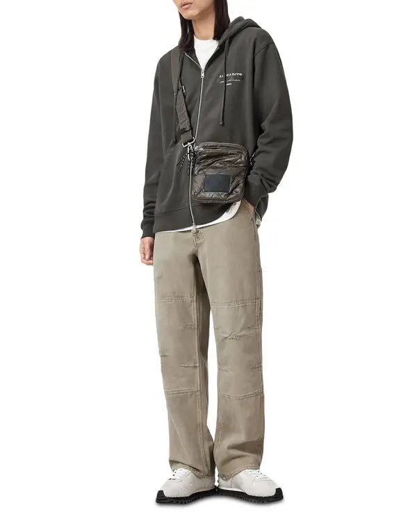 ALLSAINTS Redact Zip Up Hoodie - Washed Black