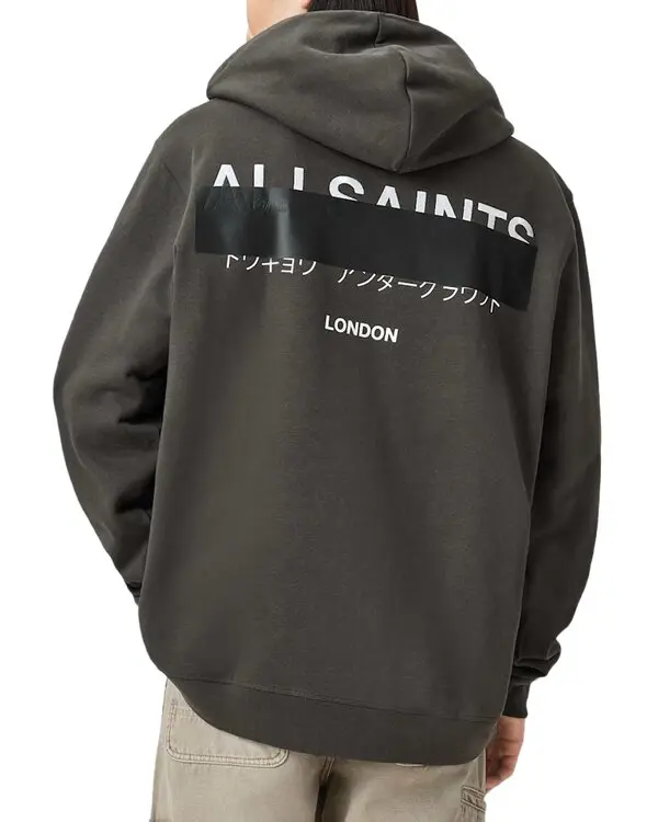 ALLSAINTS Redact Zip Up Hoodie - Washed Black