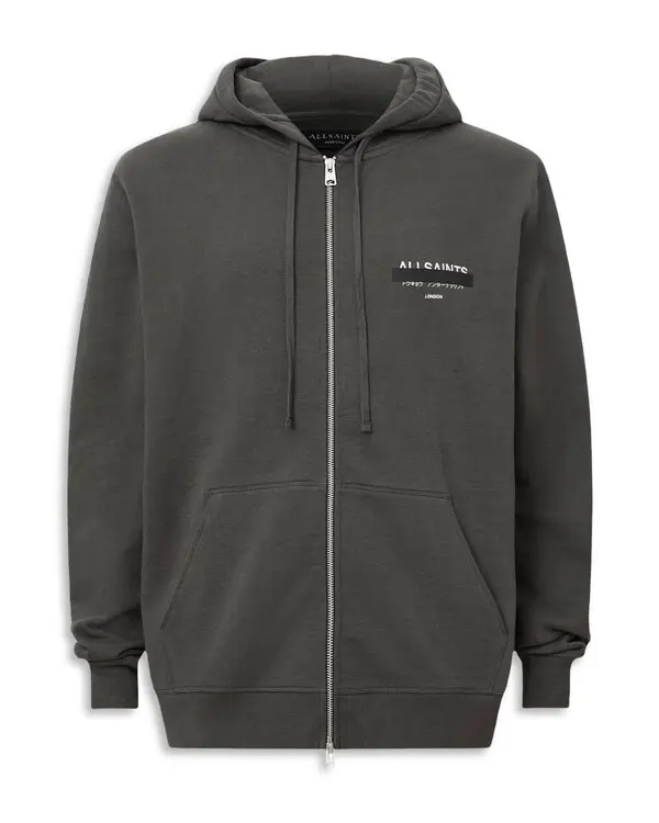 ALLSAINTS Redact Zip Up Hoodie - Washed Black