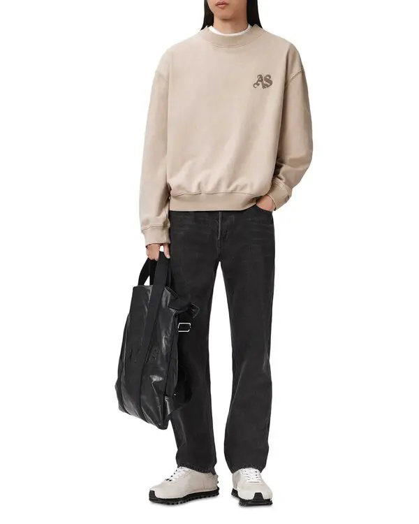 ALLSAINTS Icon Cropped Oversized Crew - Sandstone