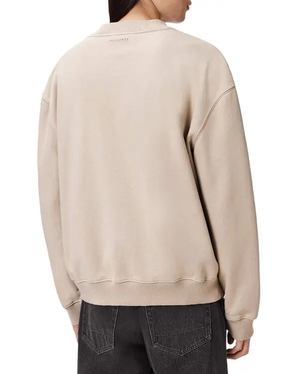 ALLSAINTS Icon Cropped Oversized Crew - Sandstone