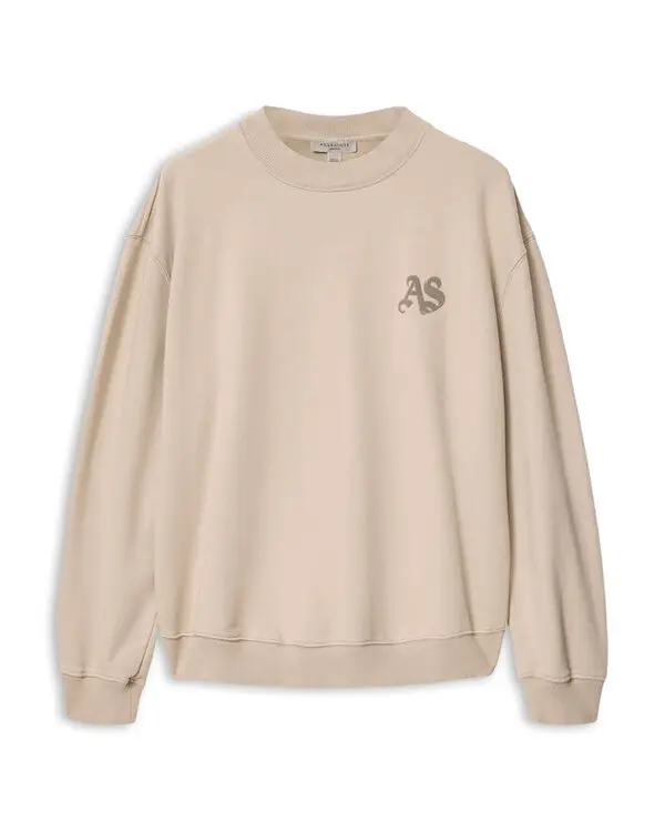 ALLSAINTS Icon Cropped Oversized Crew - Sandstone
