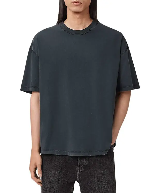 ALLSAINTS Cole Cropped Oversized Tee - Washed Black