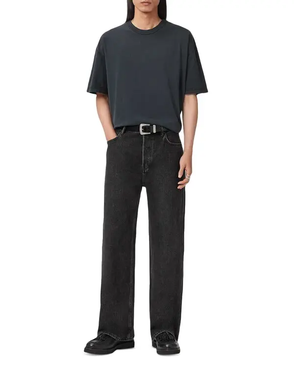 ALLSAINTS Cole Cropped Oversized Tee - Washed Black