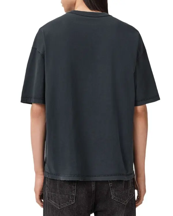 ALLSAINTS Cole Cropped Oversized Tee - Washed Black