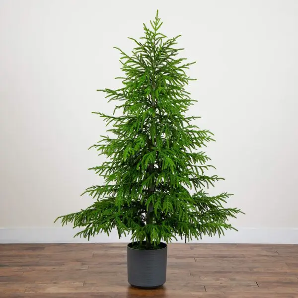 NEARLY NATURAL Artificial Real Touch Norfolk Island Pine 6' Christmas Tree With Natural Look