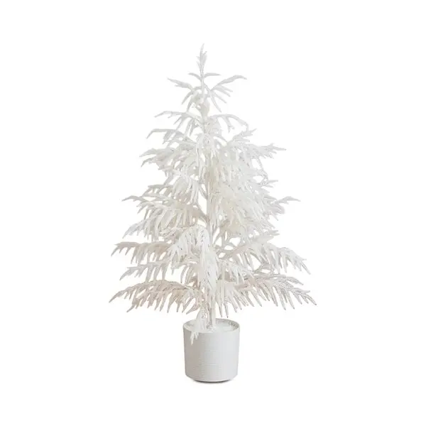 NEARLY NATURAL Artificial Real Touch Norfolk Island Pine 4' Christmas Tree With Natural Look - White
