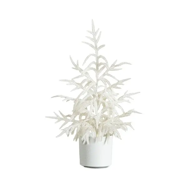 NEARLY NATURAL Artificial Real Touch Norfolk Island Pine 2' Christmas Tree With Natural Look - White
