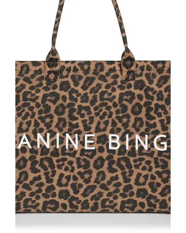 ANINE BING Leo Extra Large Canvas Tote - Leopard