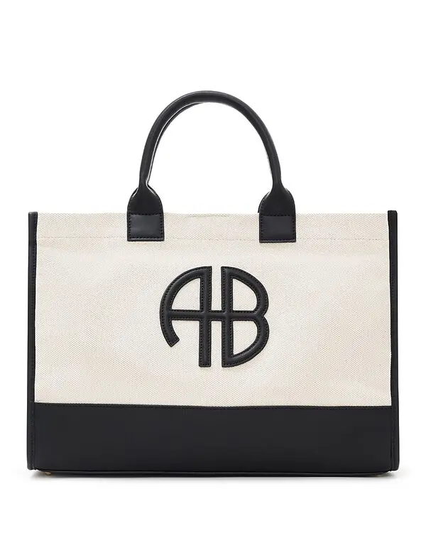 ANINE BING Lara Medium Canvas Tote - Beige