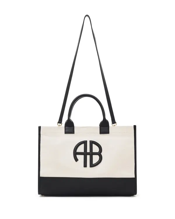 ANINE BING Lara Medium Canvas Tote - Beige