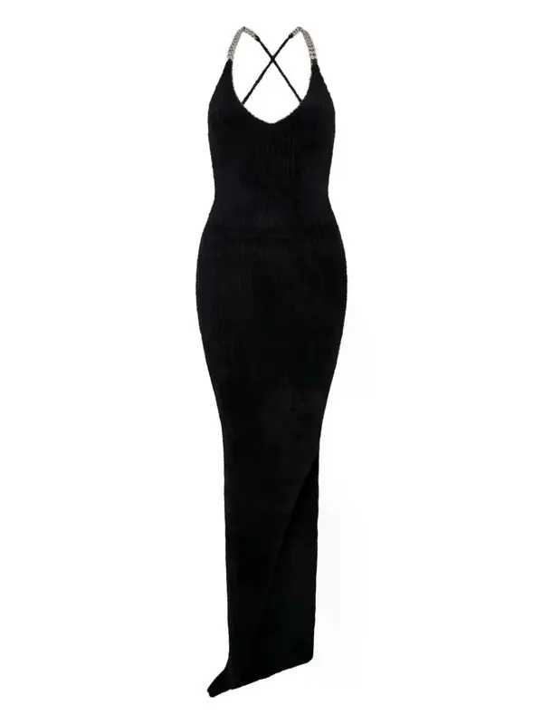 David Koma Chain-strap Asymmetric-hem Dress