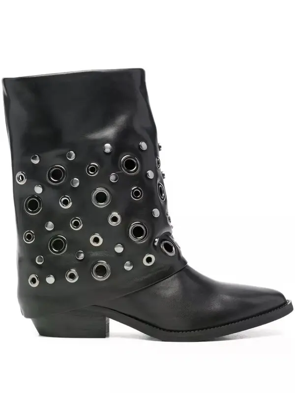 JULIE DEE 40mm Eyelet Pointed-toe Boots