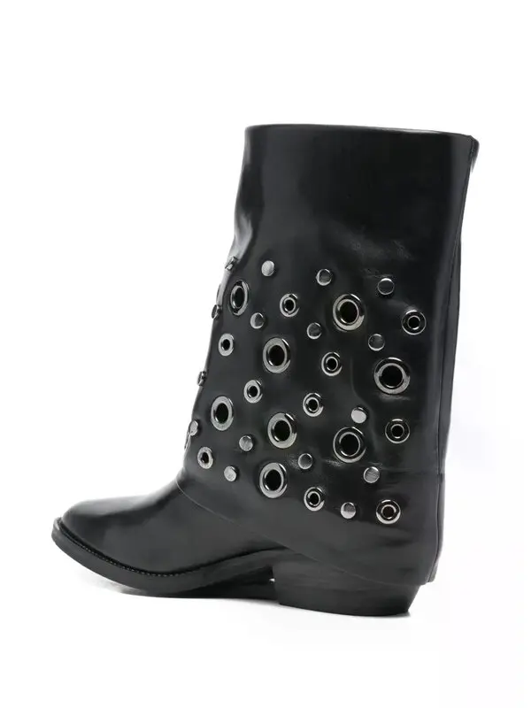 JULIE DEE 40mm Eyelet Pointed-toe Boots
