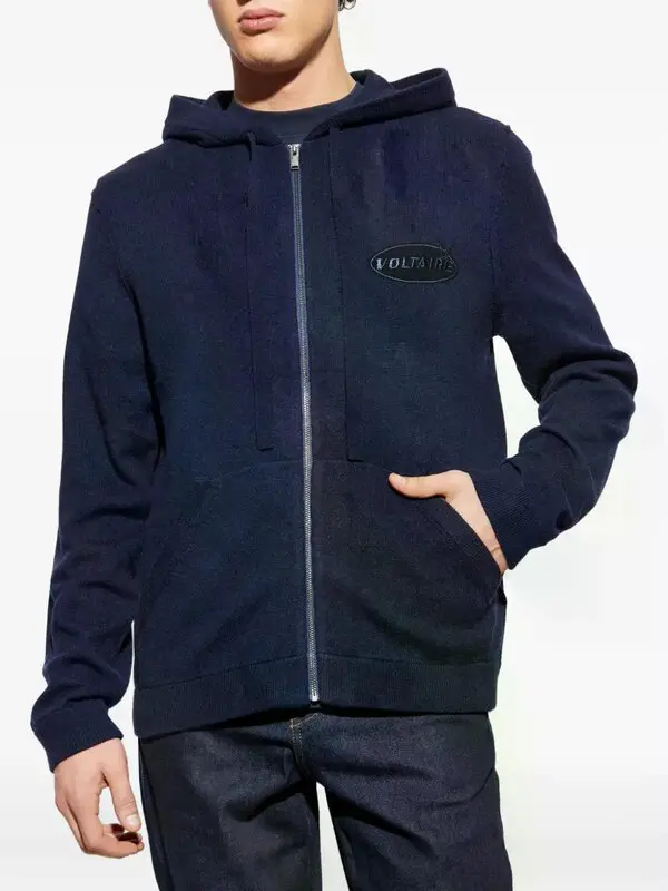 Zadig&Voltaire Logo Patch Zip-up Hoodie - Blue