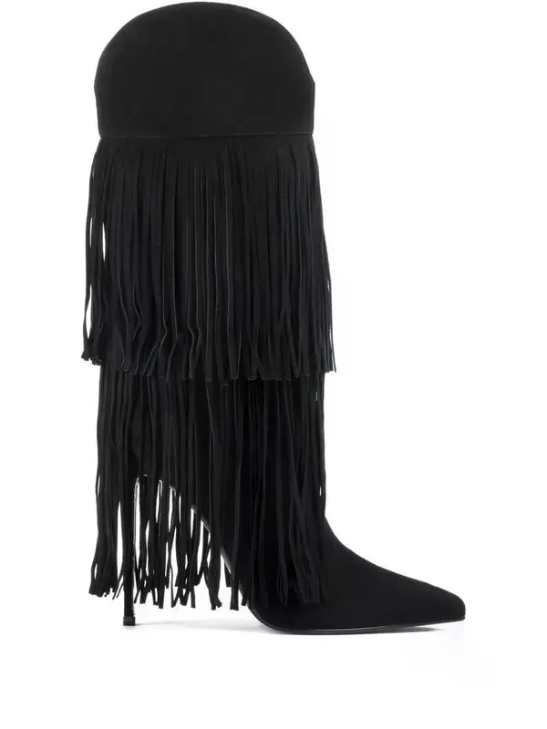 LE SILLA 120mm Andy Fringe Boots - Black