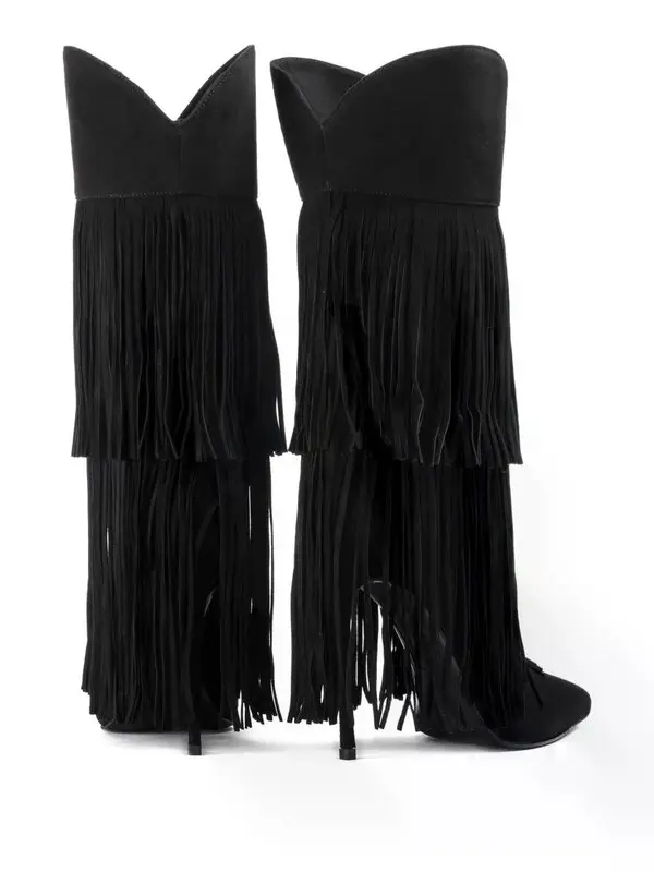 LE SILLA 120mm Andy Fringe Boots - Black