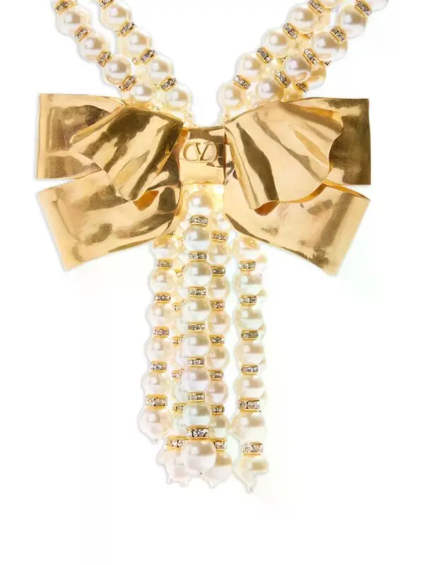 Valentino Garavani Trop Chou Necklace In Metal, Enamel, Pearls, And Crystals