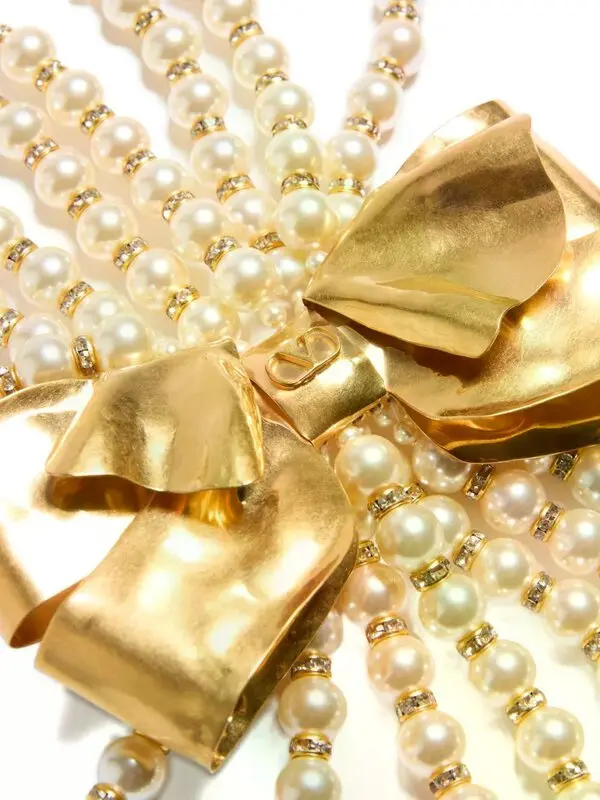 Valentino Garavani Trop Chou Necklace In Metal, Enamel, Pearls, And Crystals