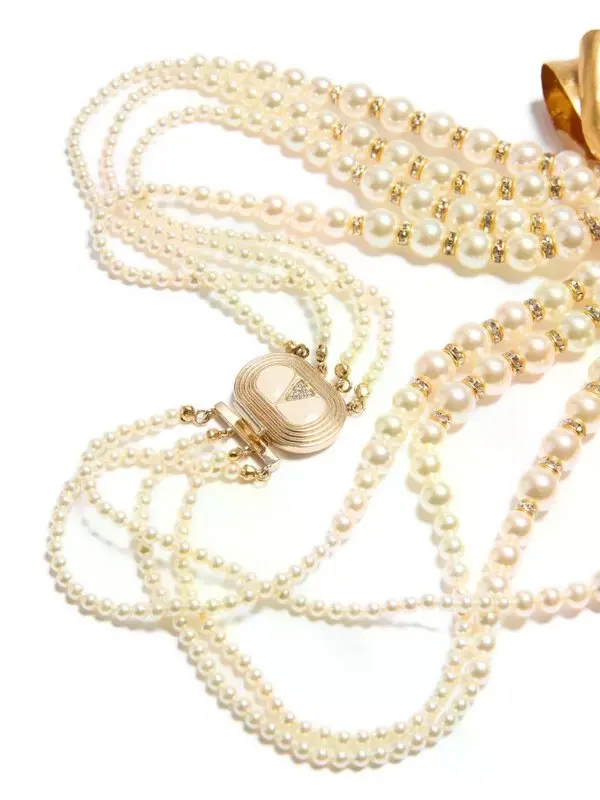 Valentino Garavani Trop Chou Necklace In Metal, Enamel, Pearls, And Crystals