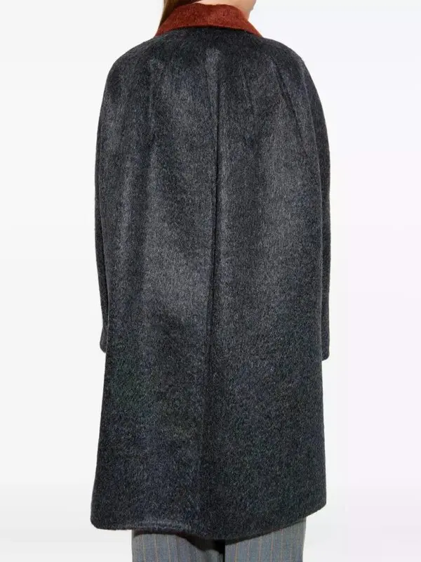 Marni Contrasting-trim Coat - Grey