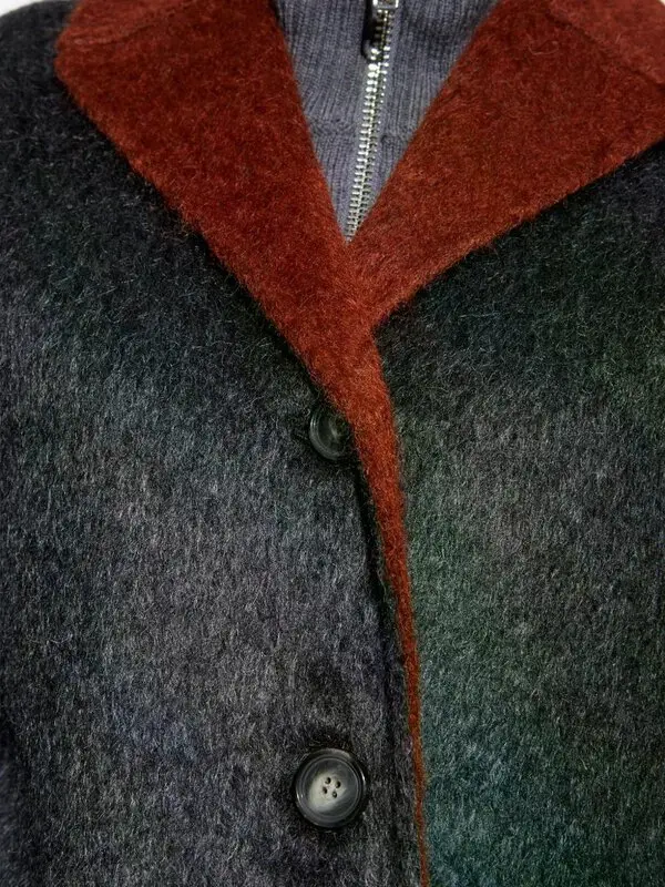 Marni Contrasting-trim Coat - Grey