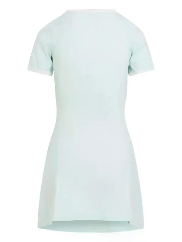 COURREGES Square Neck Logo Dress - Blue