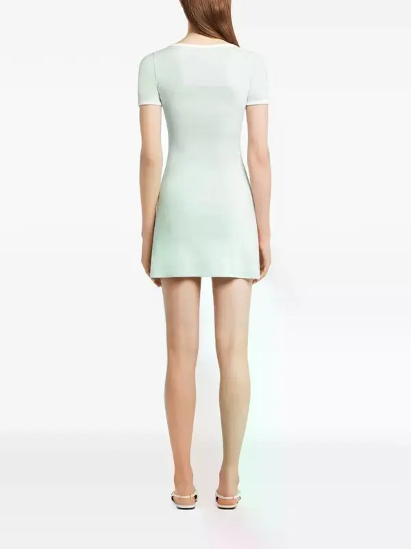 COURREGES Square Neck Logo Dress - Blue