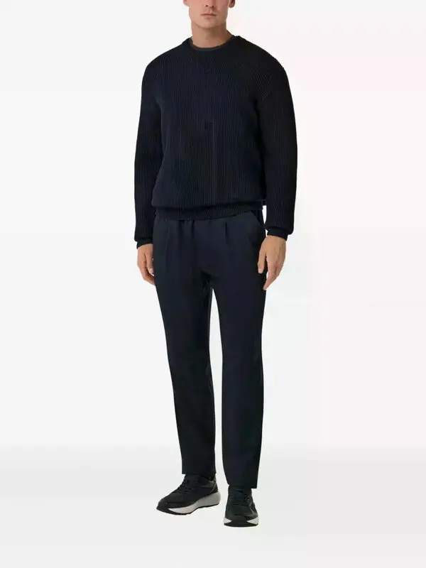 Boggi Milano Ribbed-knit Crew-neck Sweater - Blue