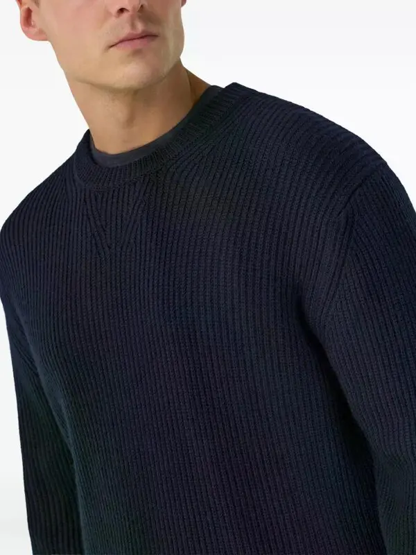 Boggi Milano Ribbed-knit Crew-neck Sweater - Blue