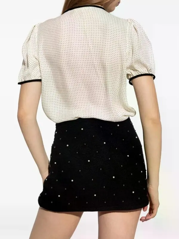 FRAME Polka-dot Tie Blouse