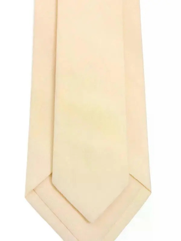 Valentino Garavani Vlogo Plaque Silk Neck Tie - Yellow