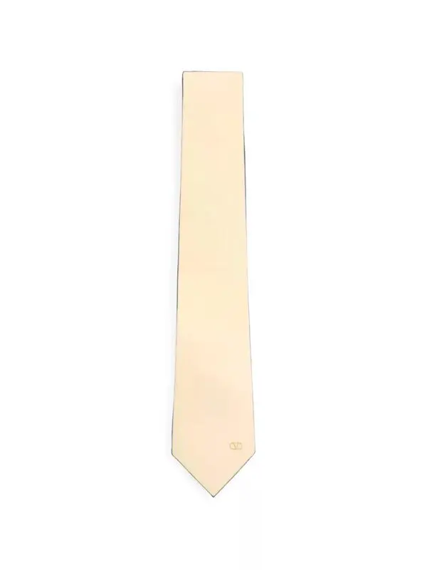 Valentino Garavani Silk Vlogo Plaque Neck Tie - Yellow