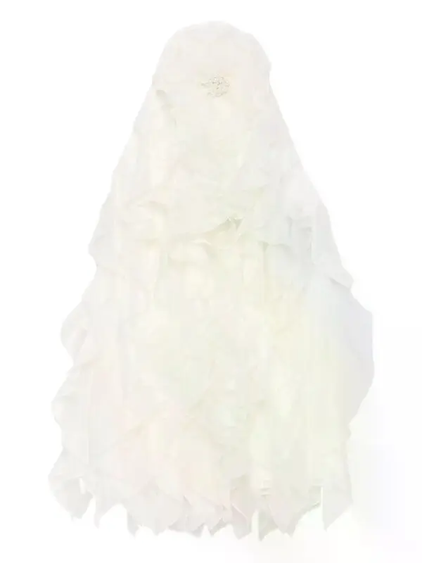 Retrofete Arina Ruffled Flower Mini Dress - White